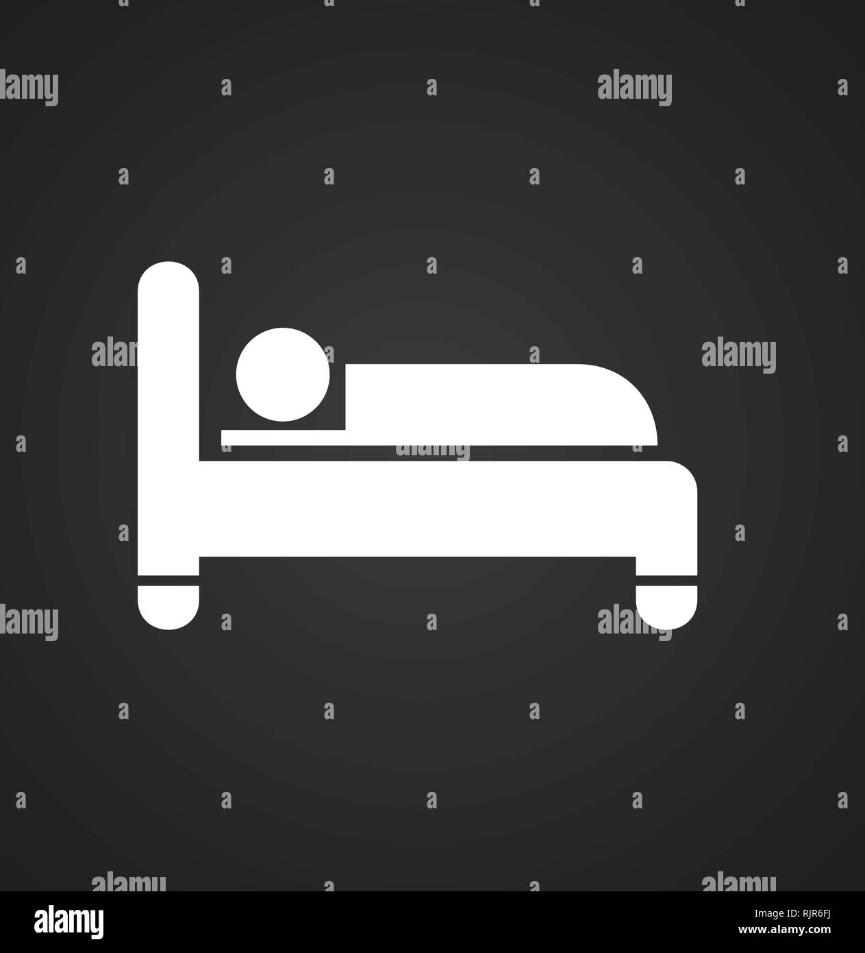 Trauma hospitalization icon on black background for graphic and web ...