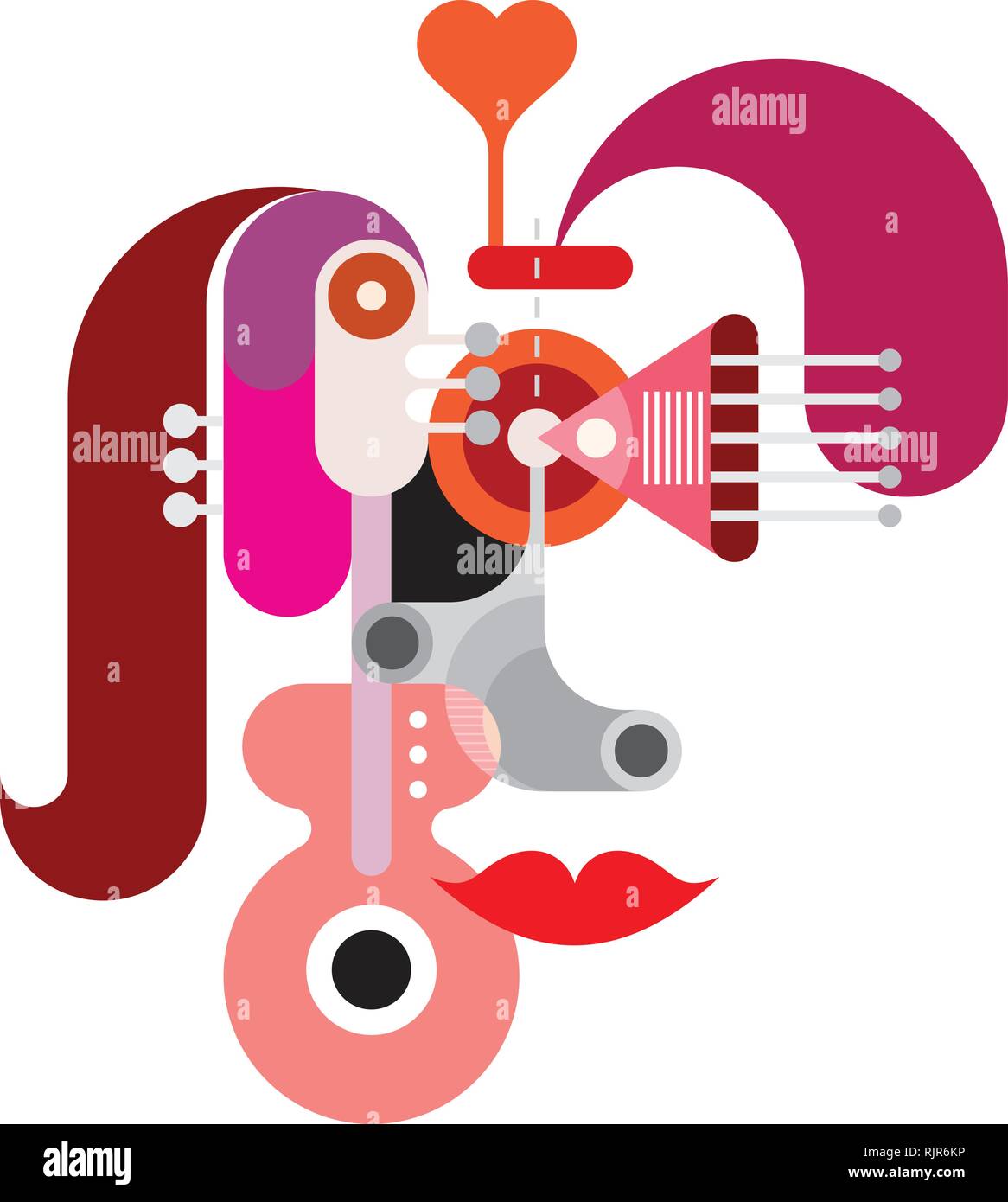 Abstract portrait. Isolated vector graphic design on white background ...