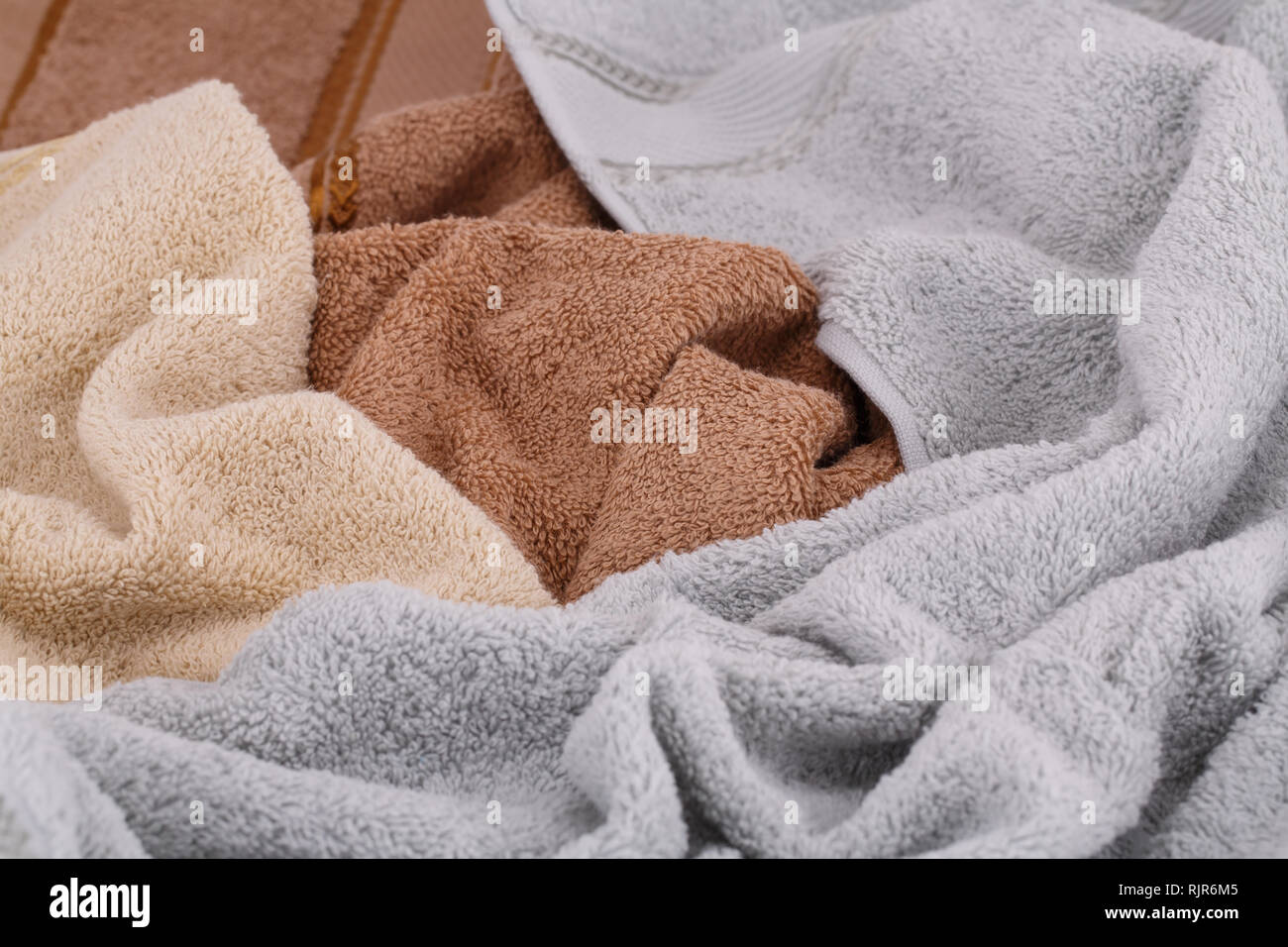 Colorful towels texture as a background, closeup picture Stock Photo ...
