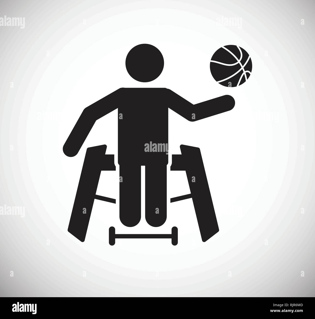 Disabled athlete icon on white background for graphic and web design ...