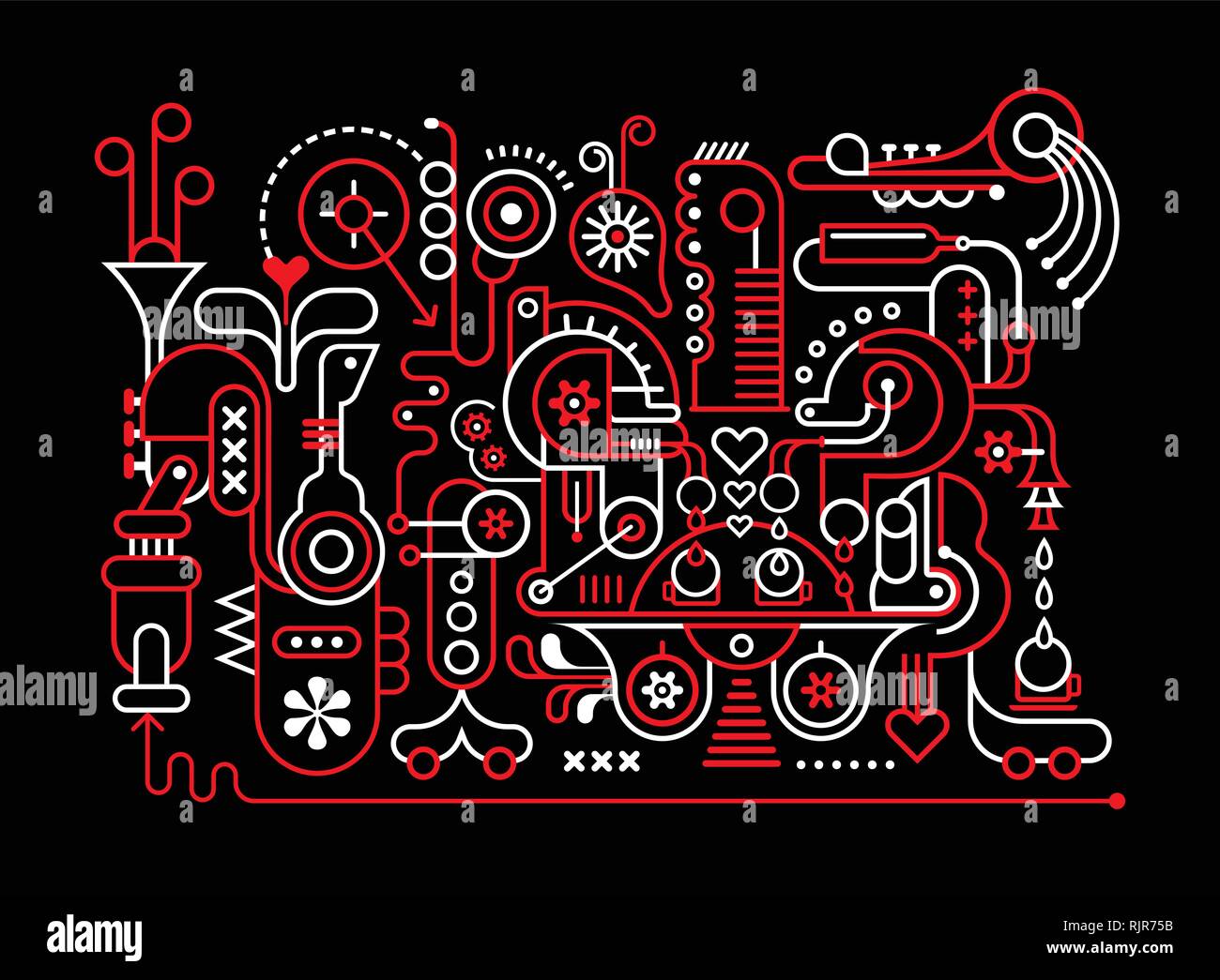 White And Red Music Background