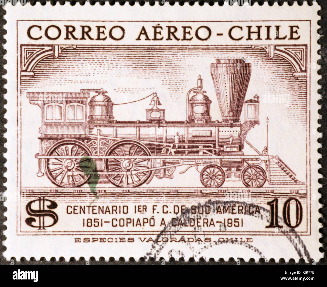 Chilean postage stamp hi-res stock photography and images - Alamy