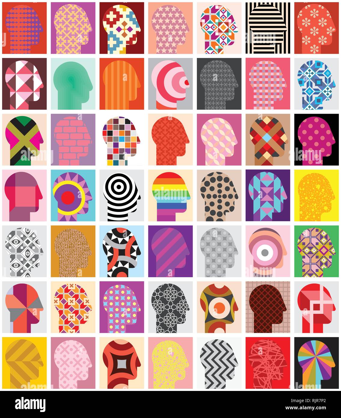 Multiple heads person Stock Vector Images - Alamy