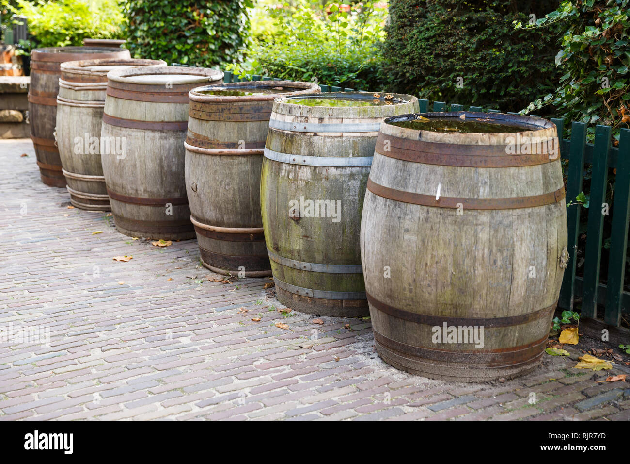 Old wooden barrels in the traditional Dutch village Stock Photo - Alamy