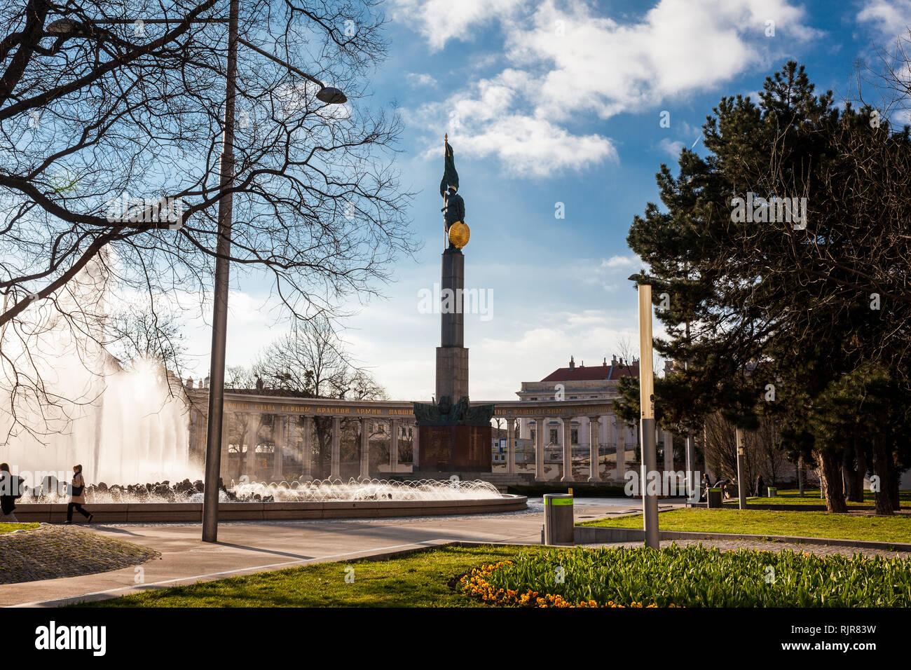 VIENNA, AUSTRIA - APRIL, 2018: Monument to the heroes of the Red Army ...