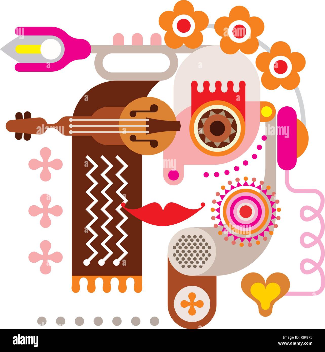 Abstract Woman Portrait For Your Design Artwork Vector Illustration On White Background Stock 