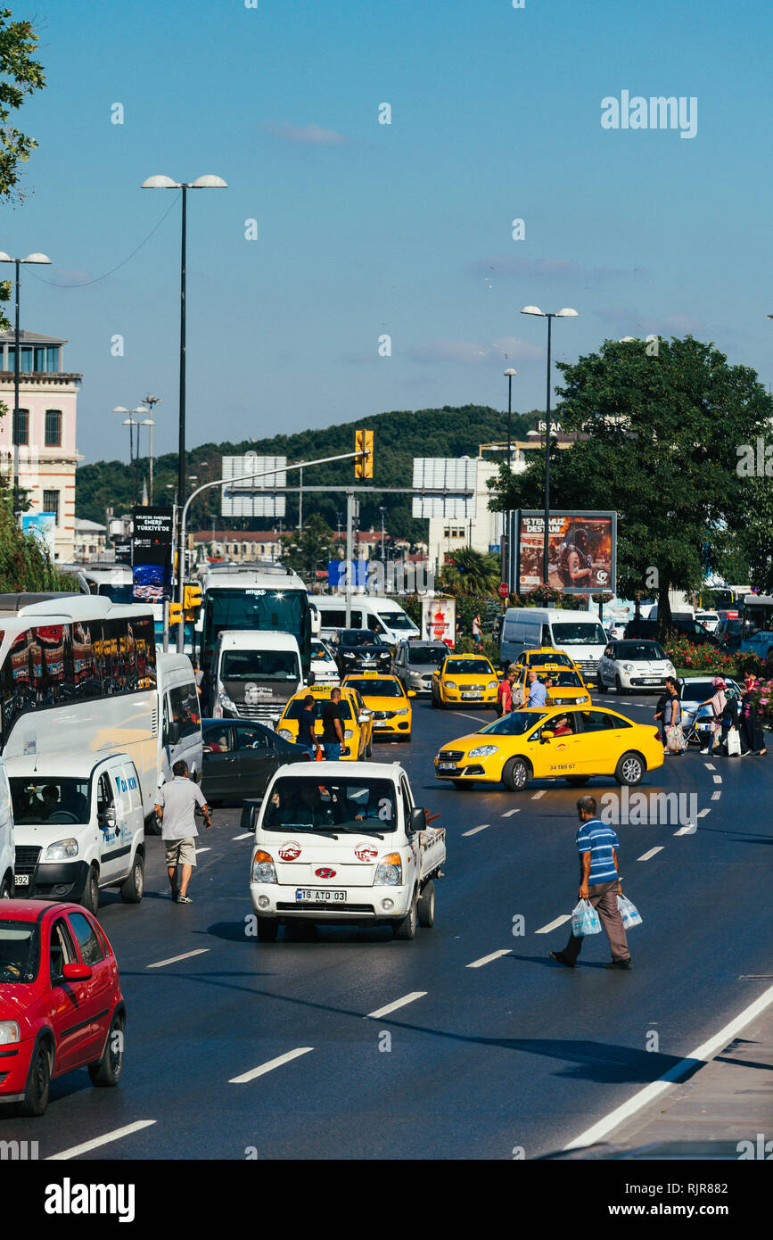 ISTANBUL, TURKEY, JULY 11, 2017: Rush hour in Istanbul. Traffic on ...