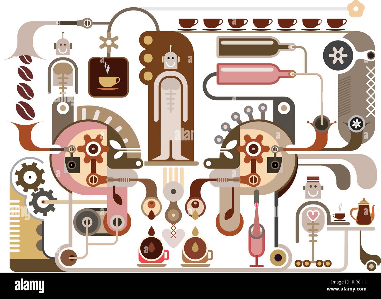 Coffee Factory - vector illustration. Restaurant, cafe Stock Vector ...