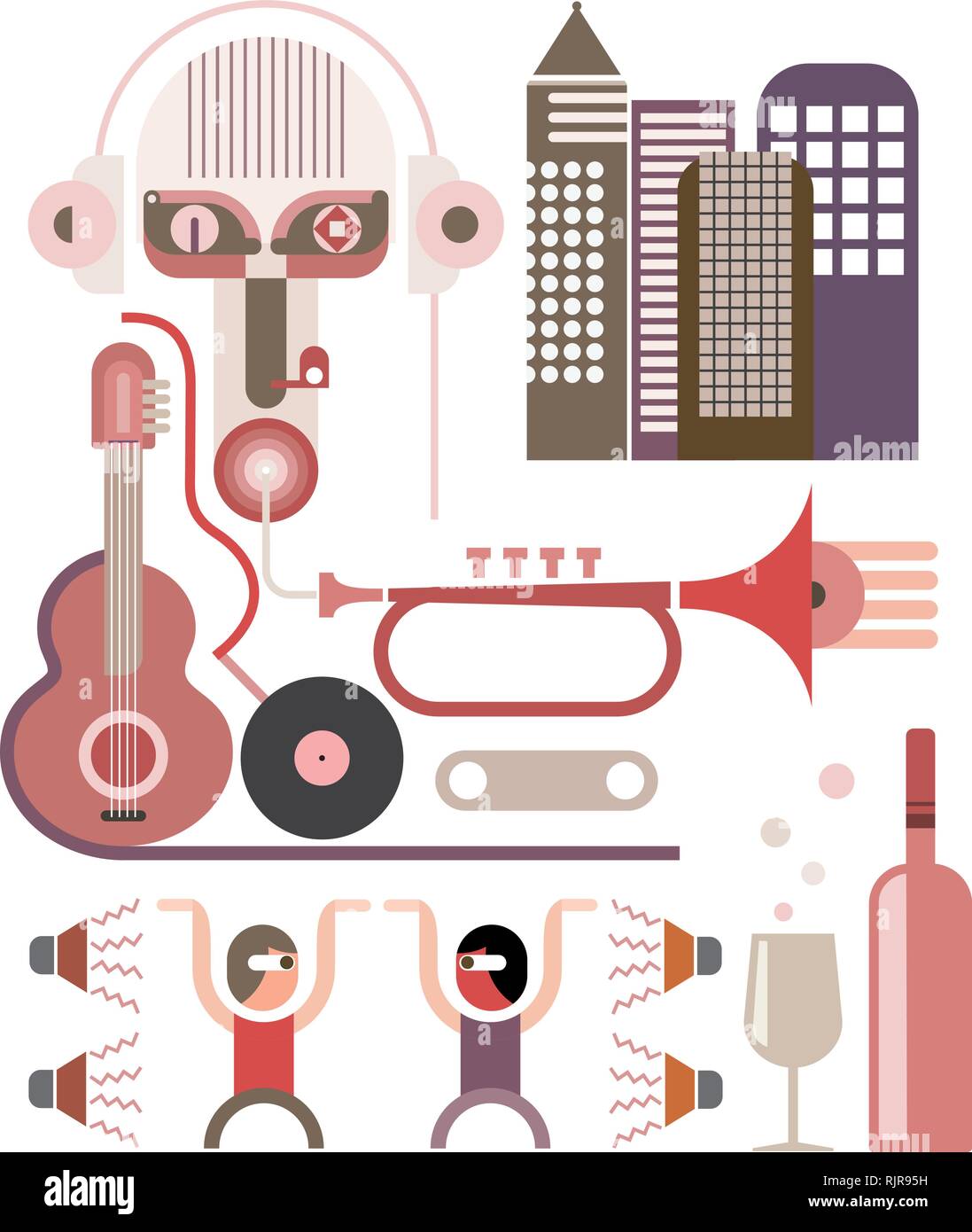 Dj collage Stock Vector Images - Alamy