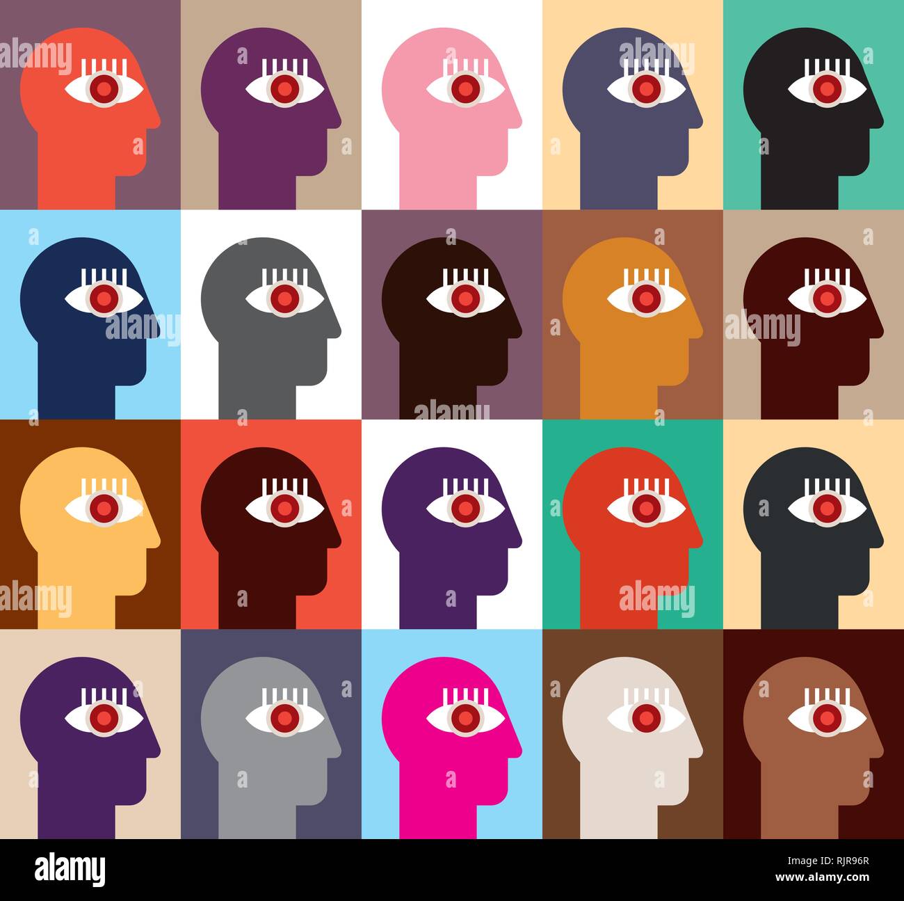 Human Heads - abstract vector illustration. Can be used as seamless ...