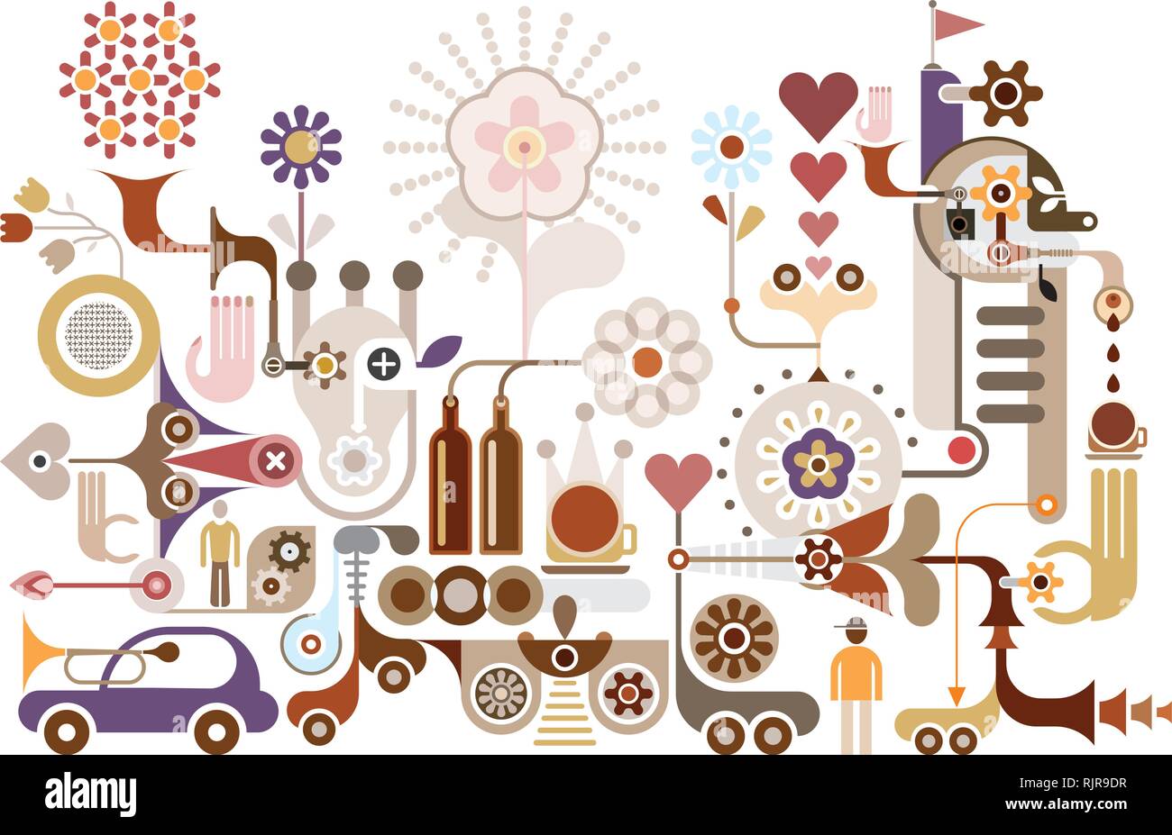 The Flower Festival - isolated vector illustration on white background ...