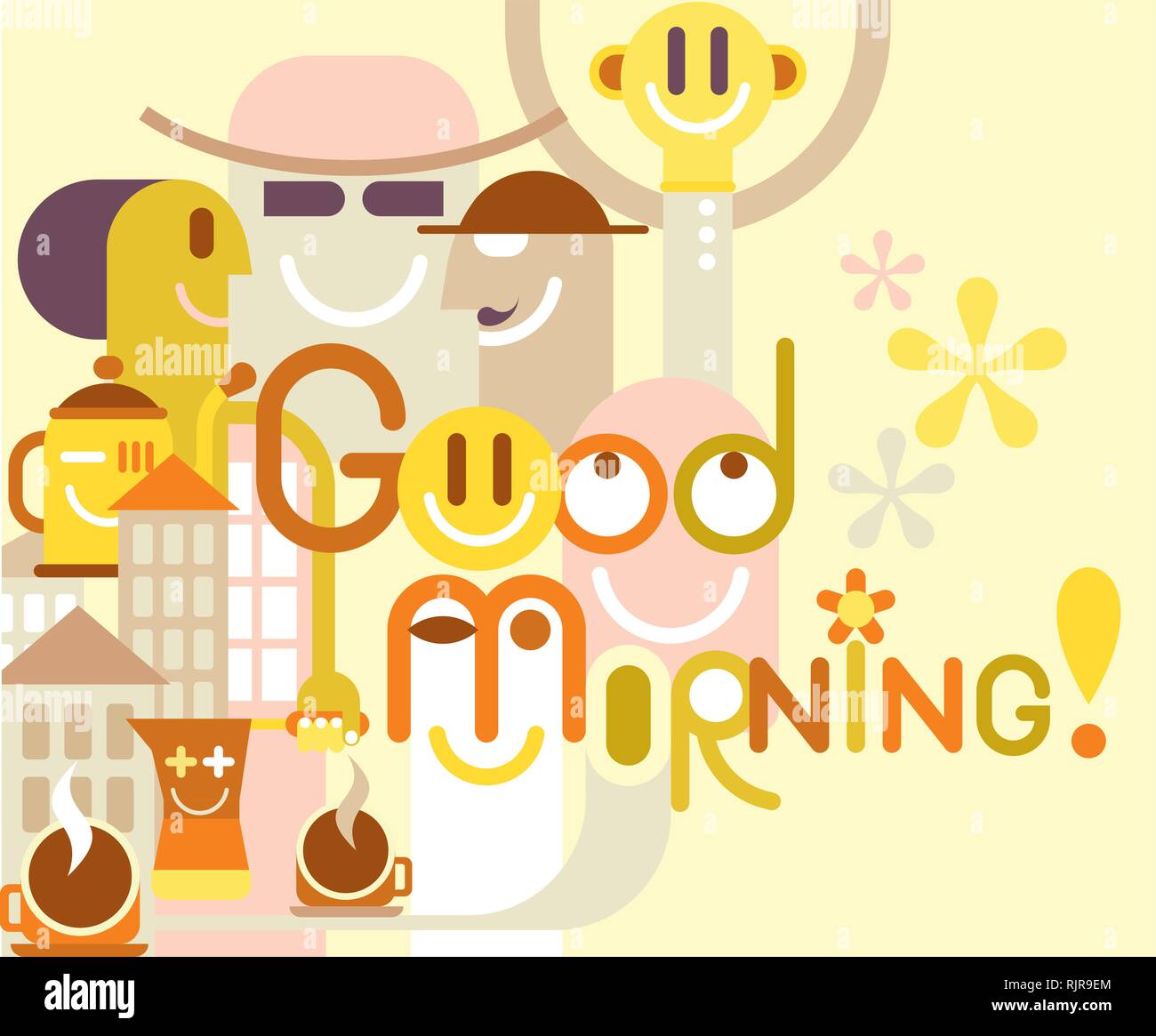 Good Morning - color vector illustration Stock Vector Image & Art - Alamy