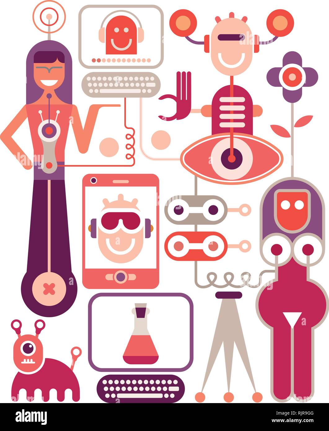 Modern laboratory of human performance - isolated vector illustration ...