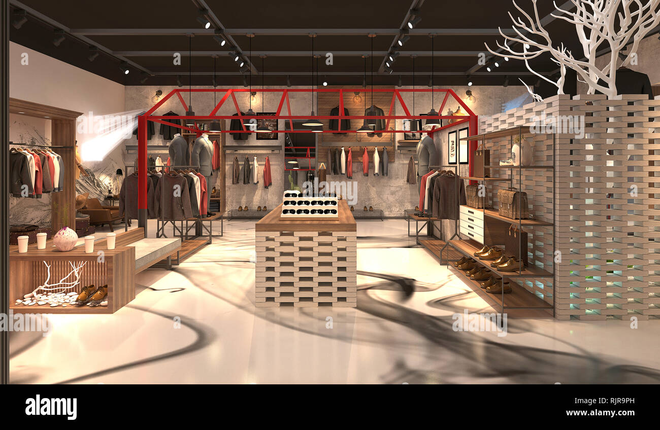 3d render fashion shop Stock Photo - Alamy