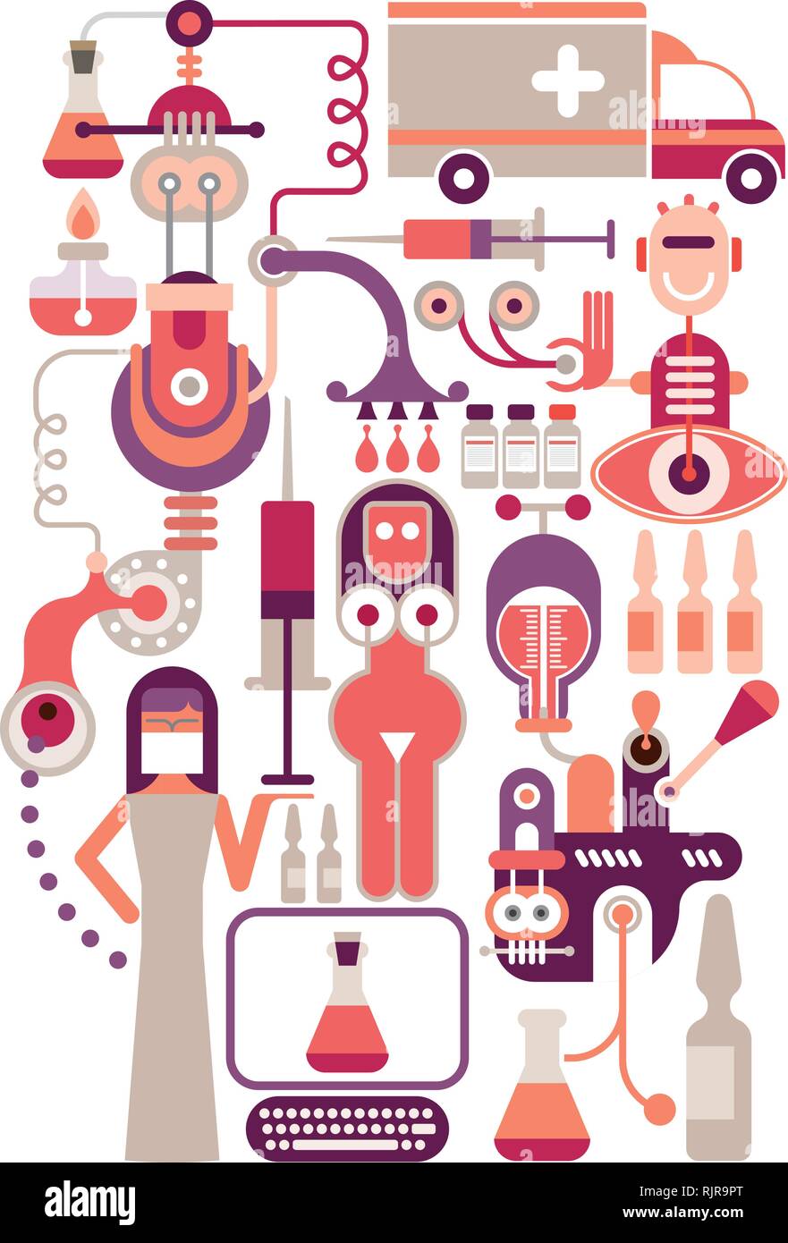 Modern medical laboratory - isolated vector illustration on white ...