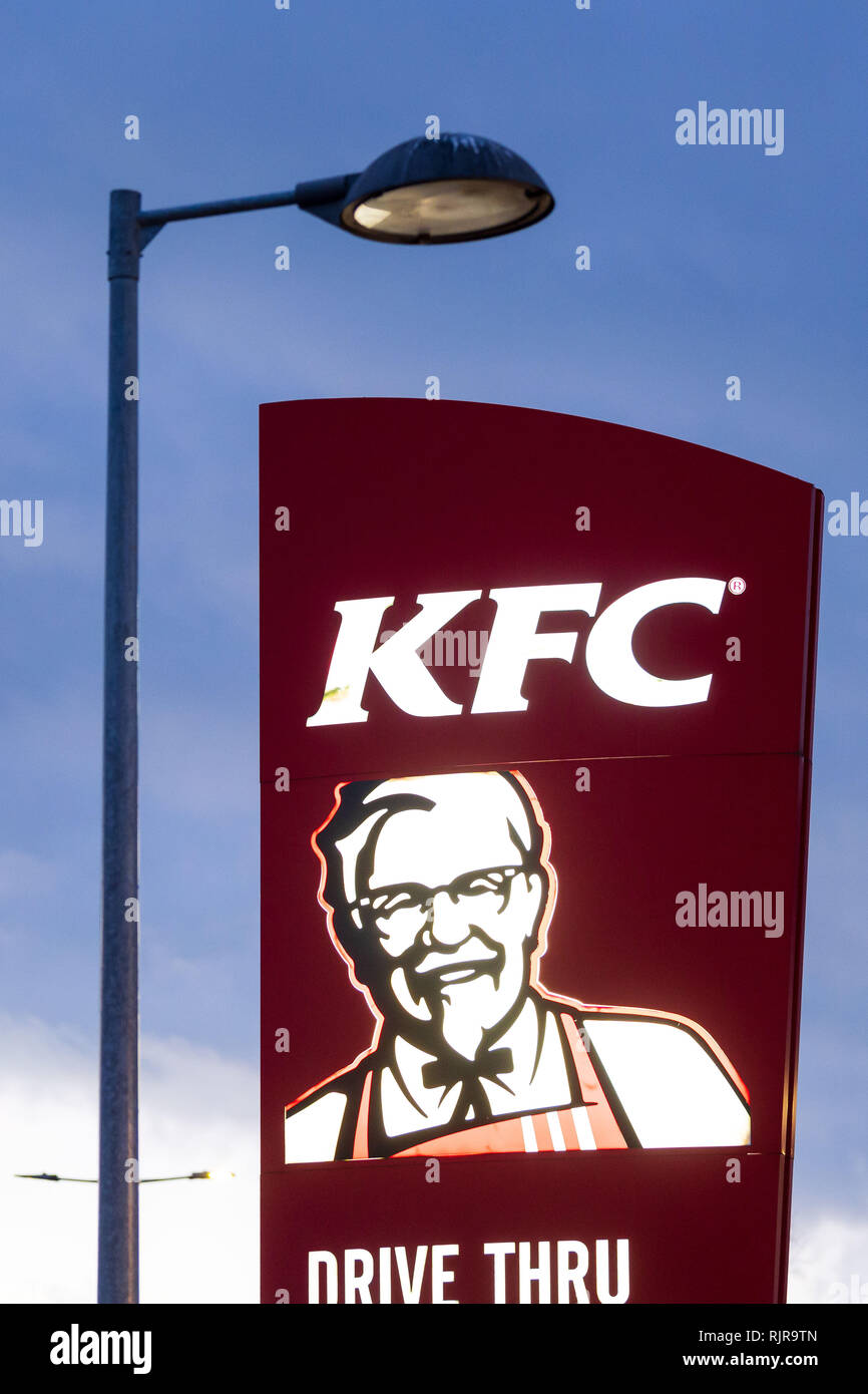 A KFC store sign in the UK Stock Photo - Alamy