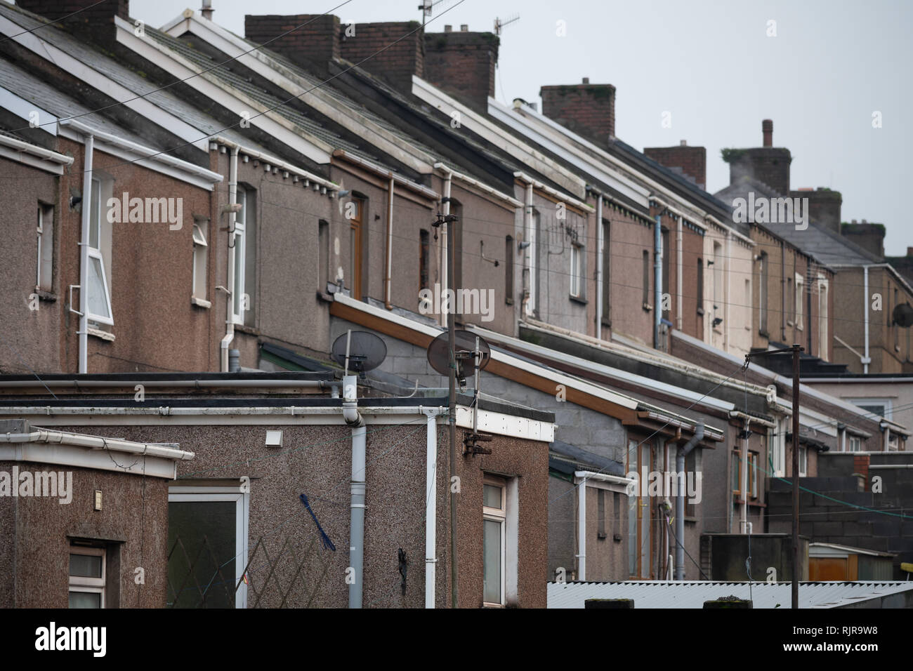 A row of terraced houses in Port Talbot, Wales, UK Stock Photo - Alamy