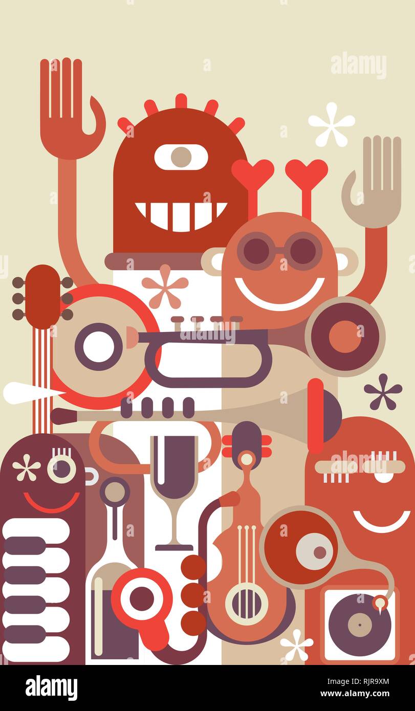 Funny Music band - vector illustration Stock Vector Image & Art - Alamy