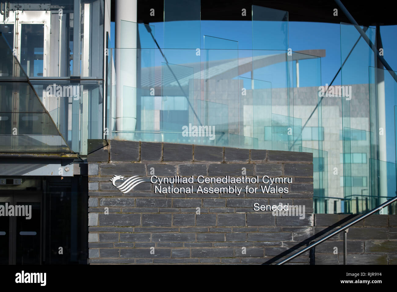 A exterior view of the Welsh National Assembly (Ty Hywel) building at ...
