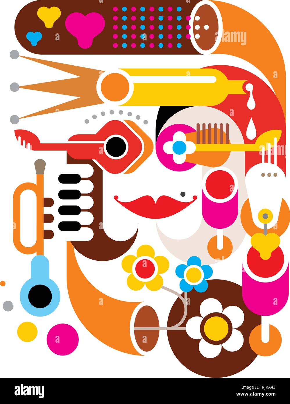 Music - abstract vector illustration on white background Stock Vector ...