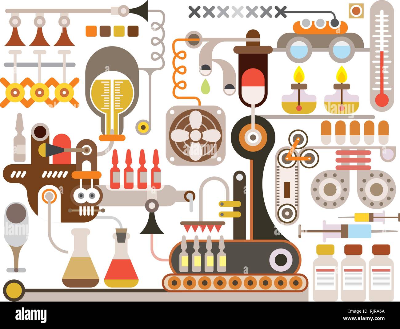 Pharmaceutical laboratory - vector illustration on white background ...