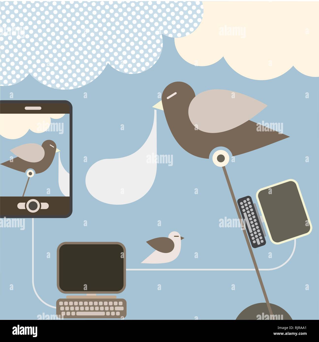 Social Network - vector illustration. Concept illustration visualizing ...