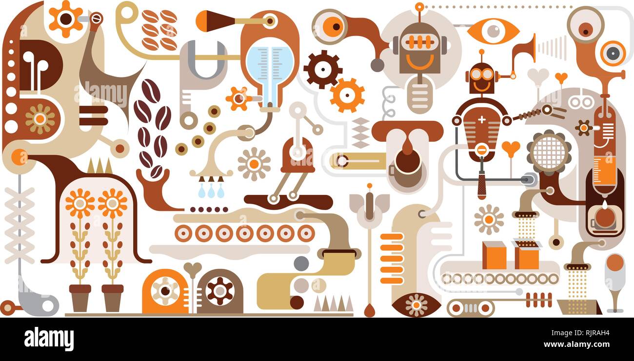 Coffee Making - vector illustration. Coffeemaker. Coffee house menu ...