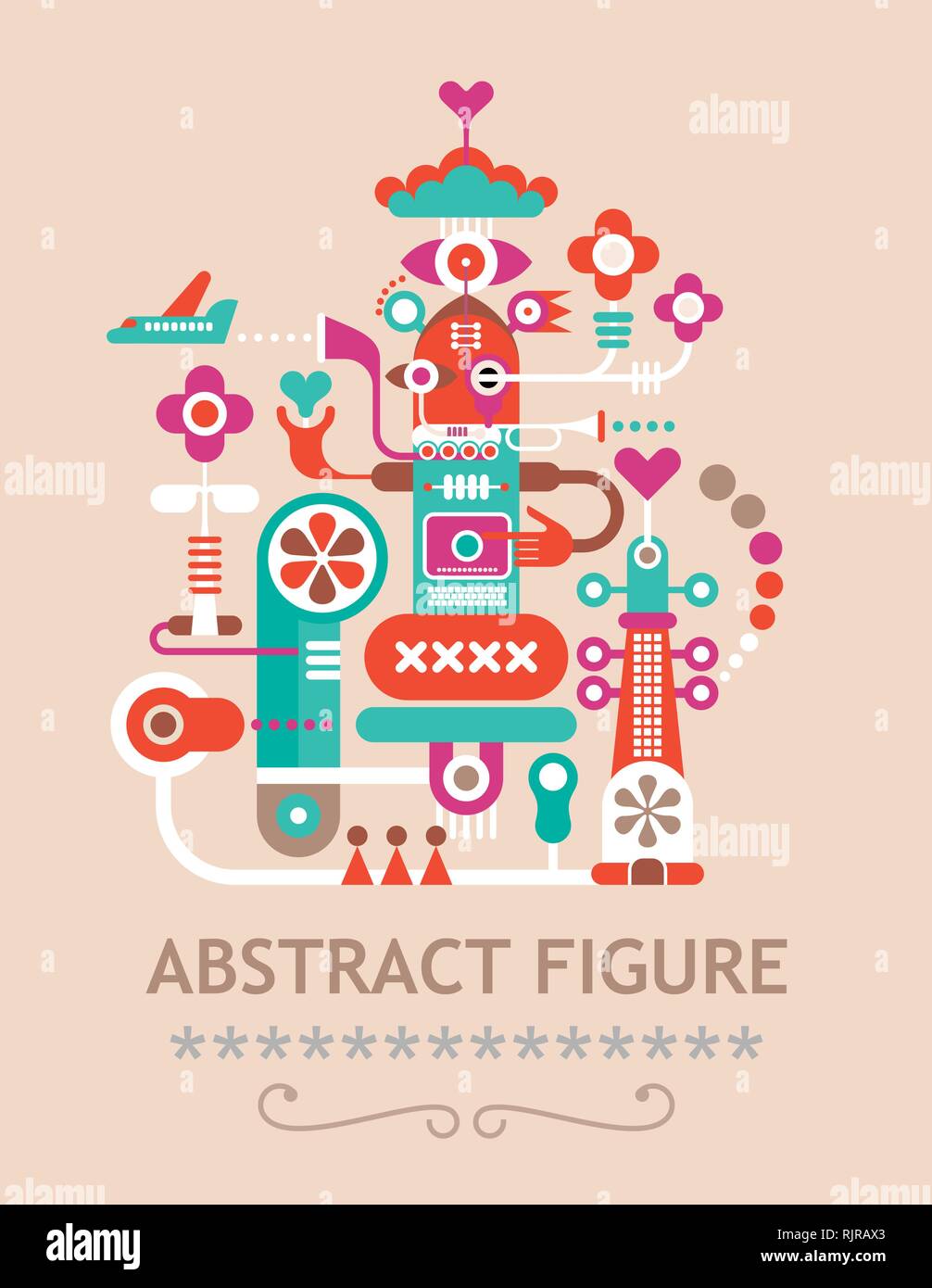 Abstract vector figure composition with text "Abstract Figure Stock ...