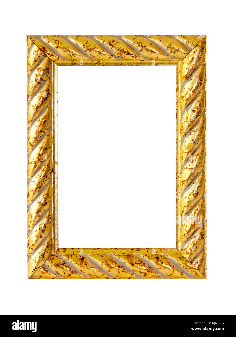 Gold wooden frame isolated with clipping path included Stock Photo - Alamy