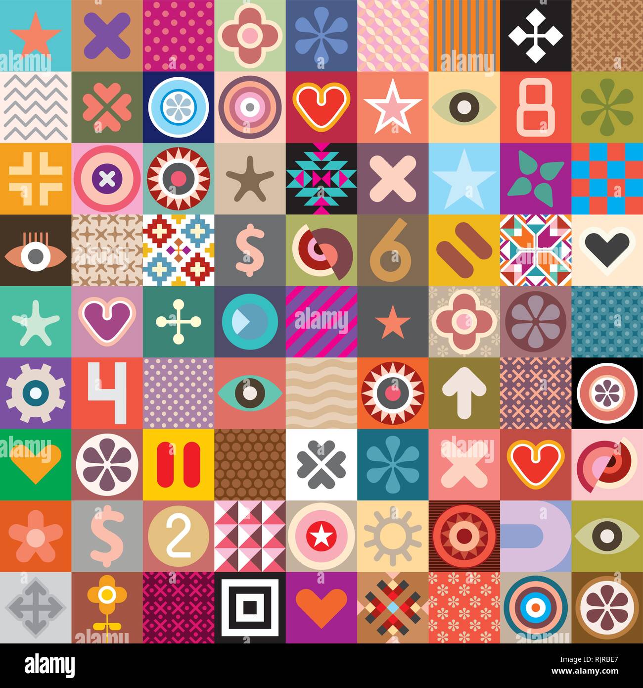 Vector seamless wallpaper with abstract symbols and native patterns ...