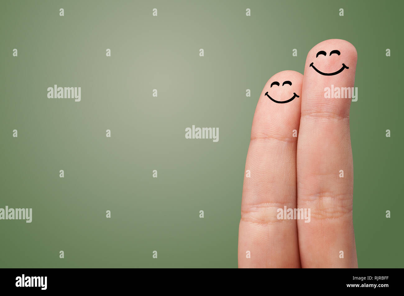 Happy face fingers hugs each other Stock Photo - Alamy
