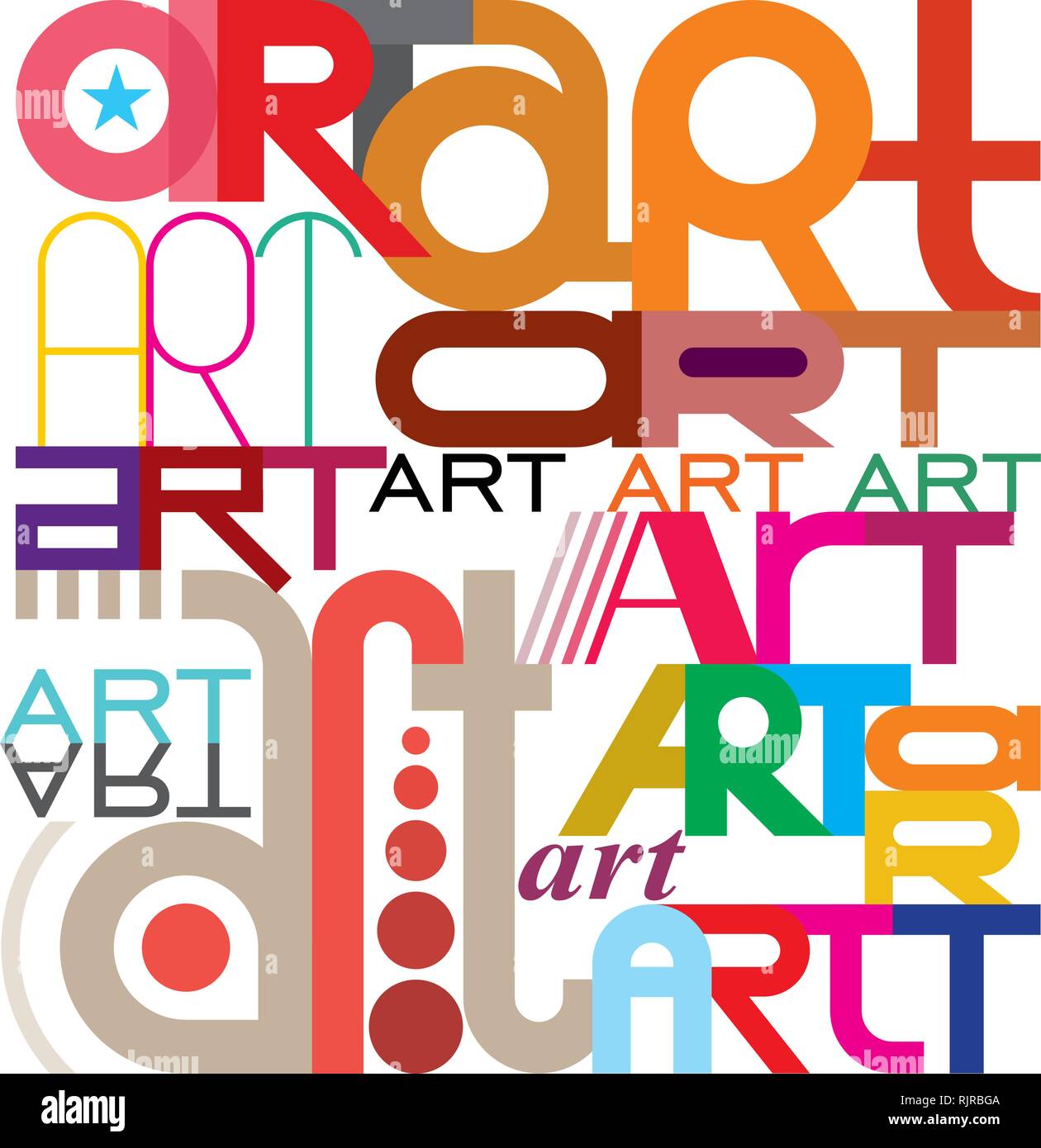 Art - text composition on white background. Isolated vector ...