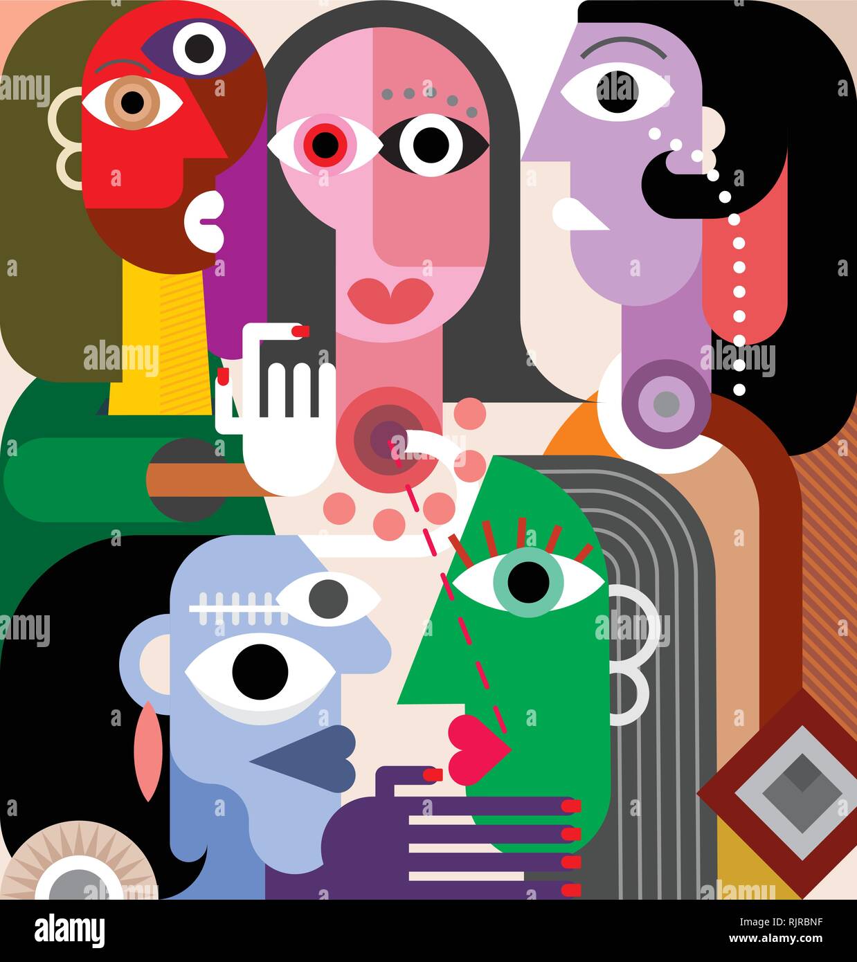 Illustration sister brother adult hi-res stock photography and images ...