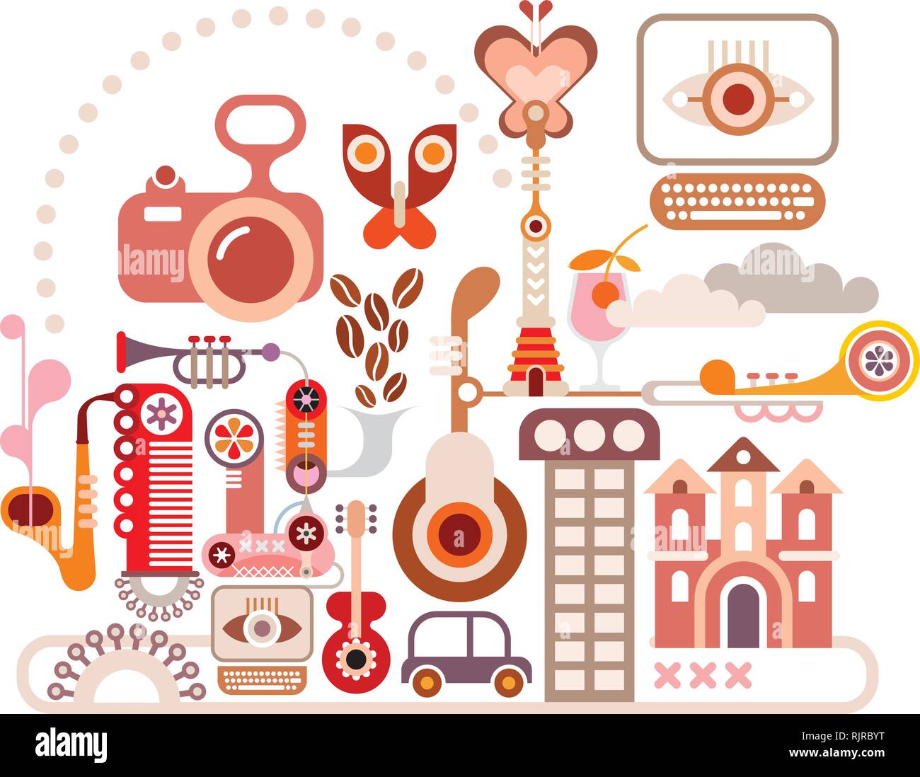 Abstract Art composition. Graphic design. Isolated vector illustration ...