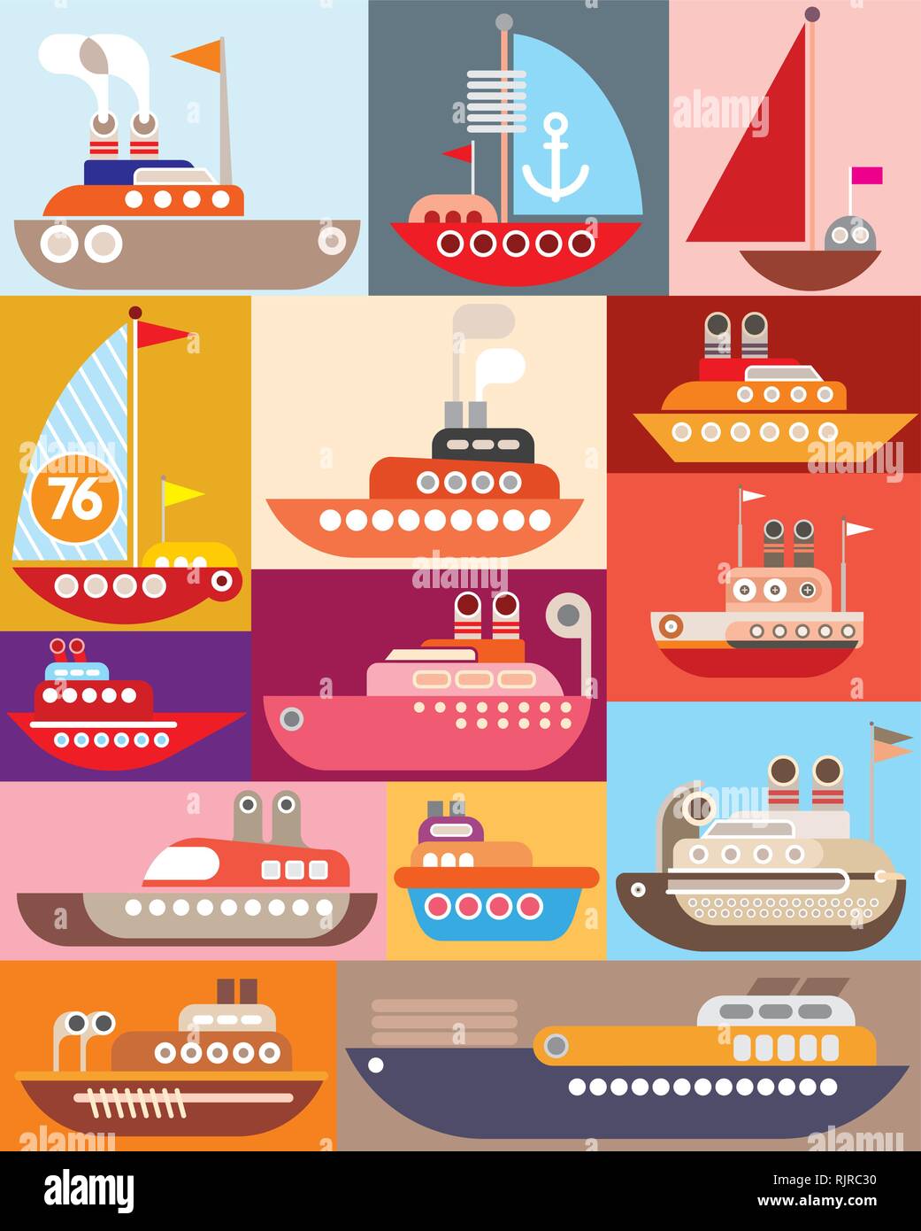 Ship and Boat - vector illustration. Maritime vessel Stock Vector Image ...