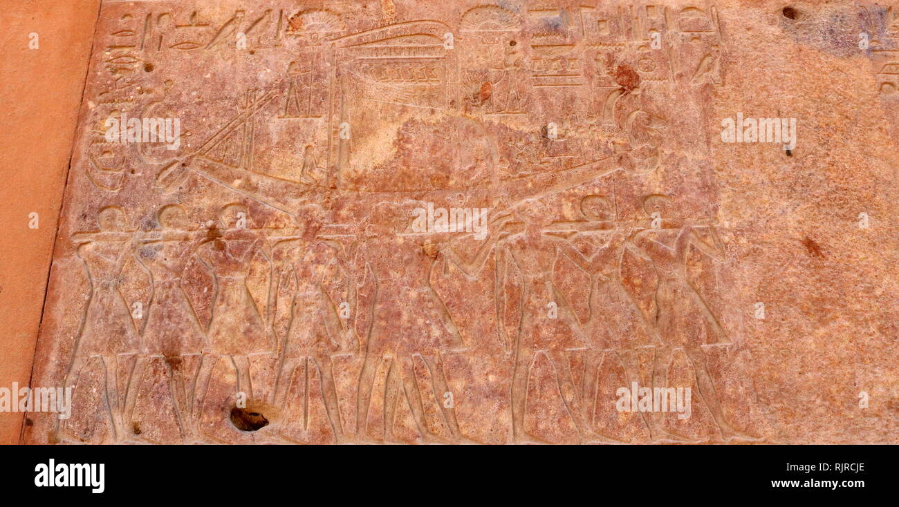 A photograph taken of the Red Chapel of Hatshepsut (the Chapelle Rouge ...