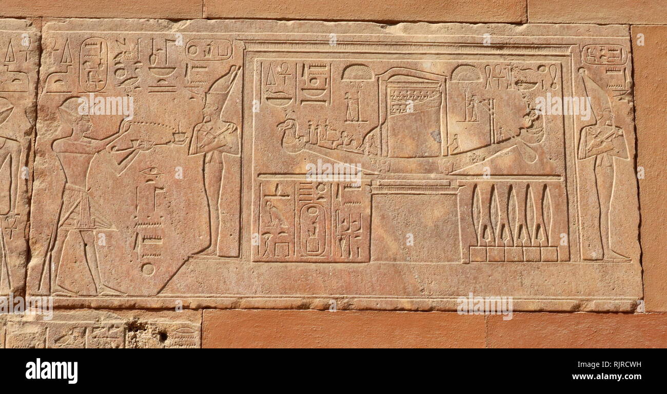 A photograph taken of the Red Chapel of Hatshepsut (the Chapelle Rouge ...