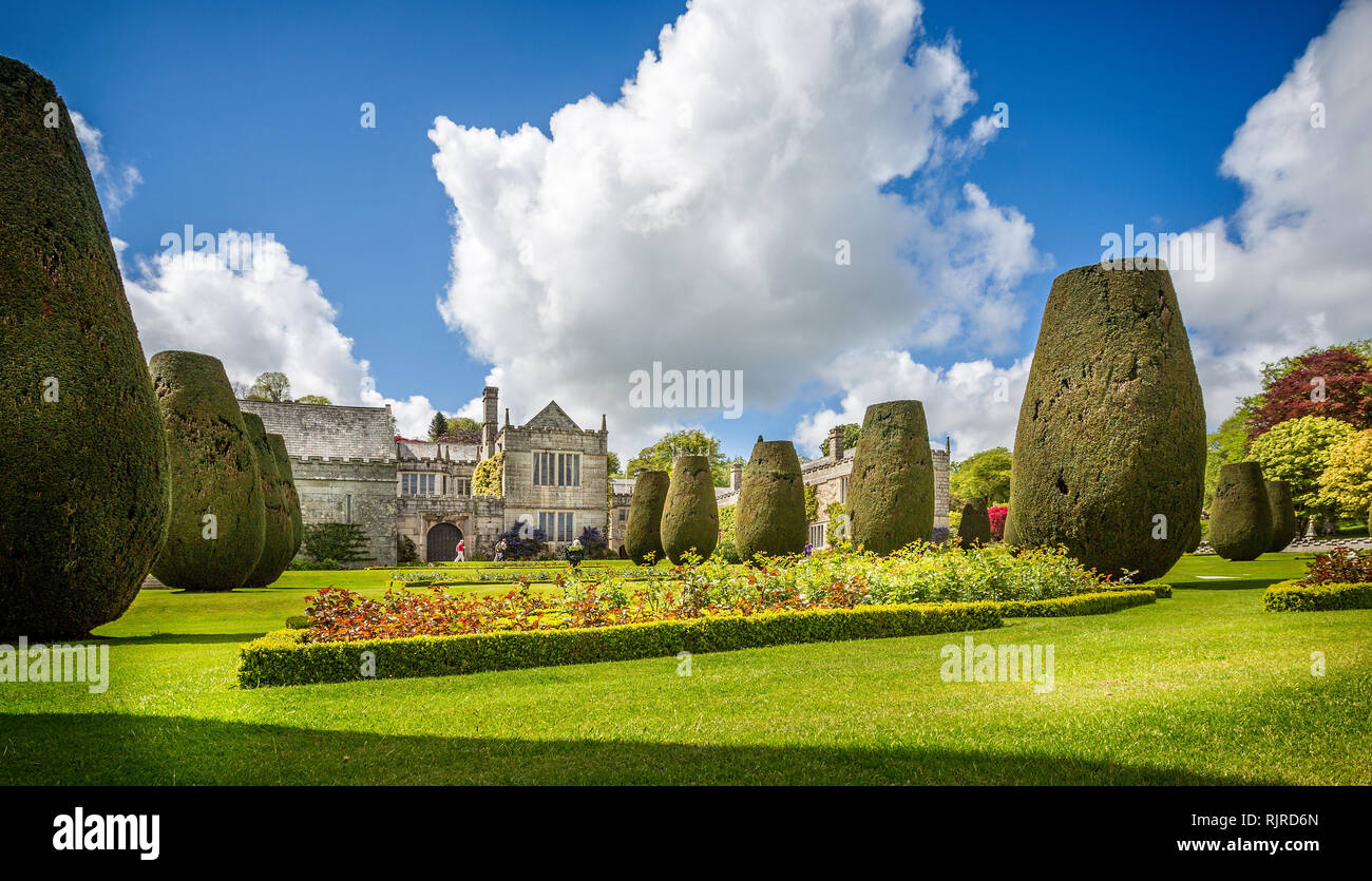 Magnificent topiary and formal garden in front of Lanhydrock Country ...