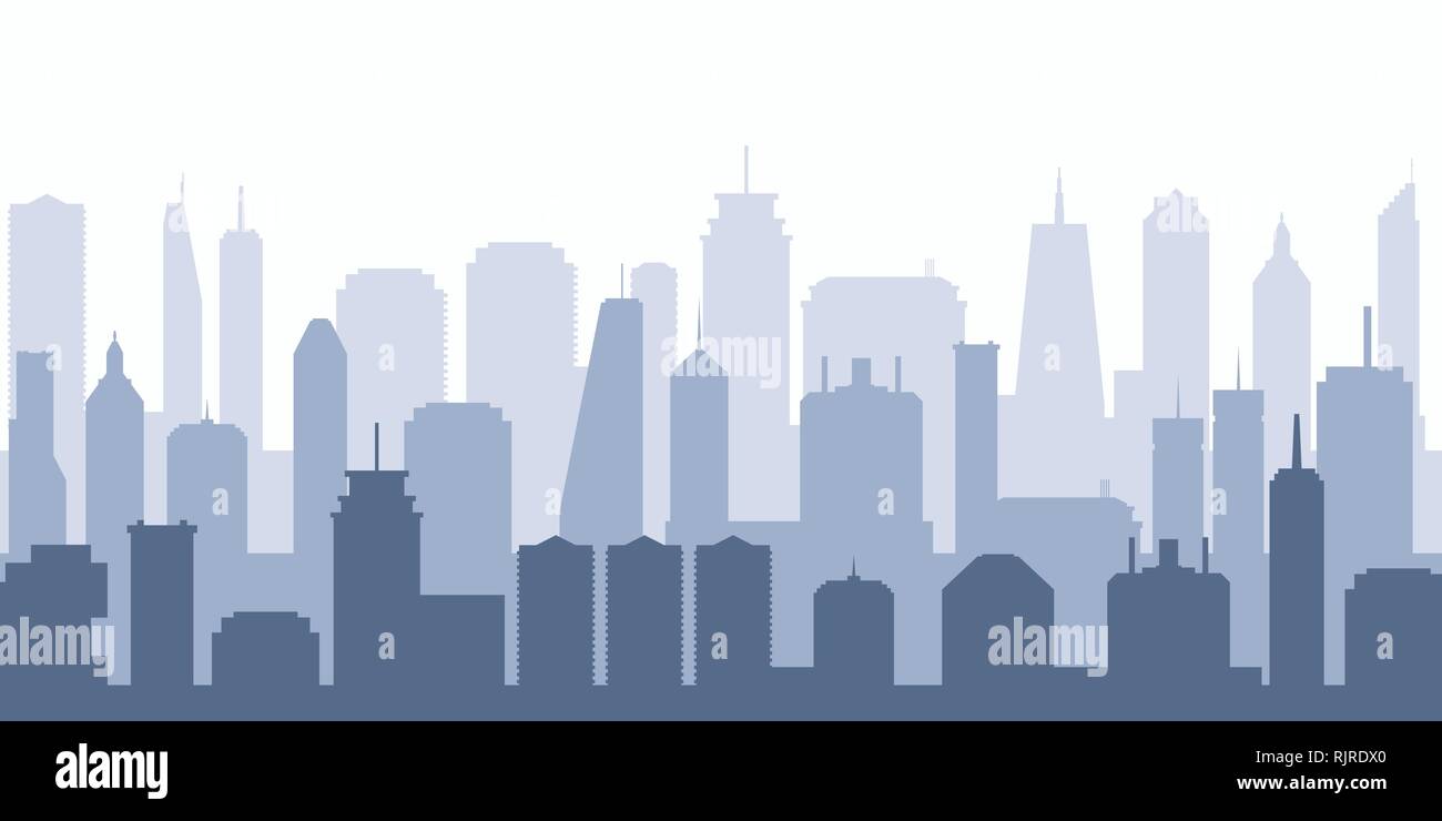 Vector cityscape. Modern city illustration - skyscraper skyline Stock ...