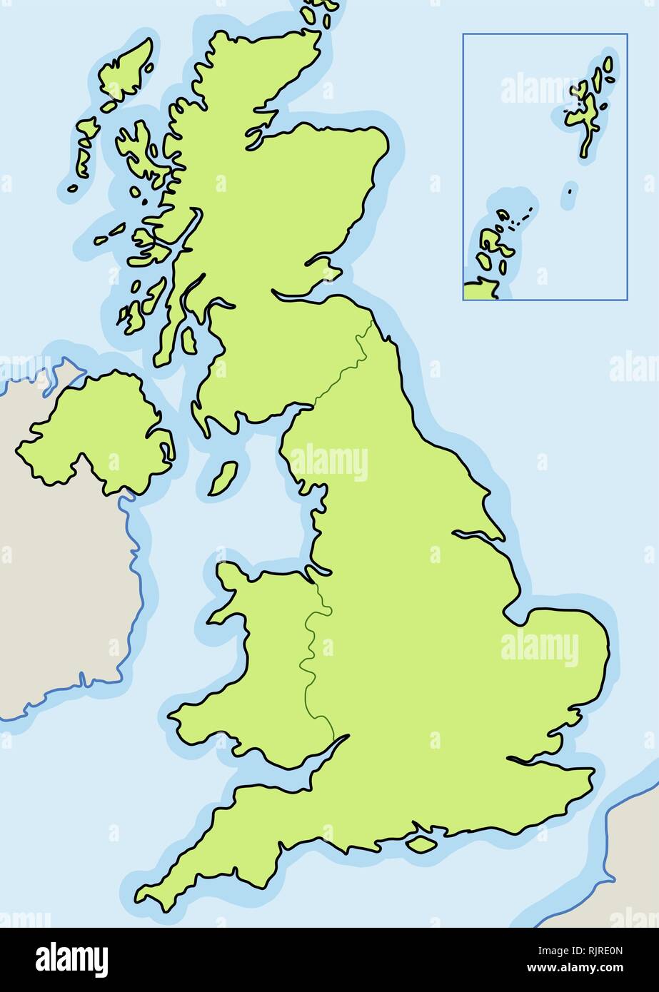 United Kingdom blank map vector - copyspace for news Stock Vector Image ...