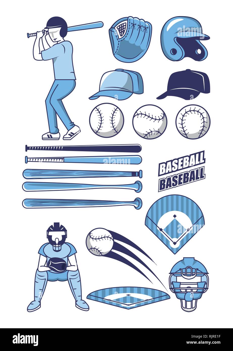 baseball sport icons collection Stock Vector Image & Art - Alamy