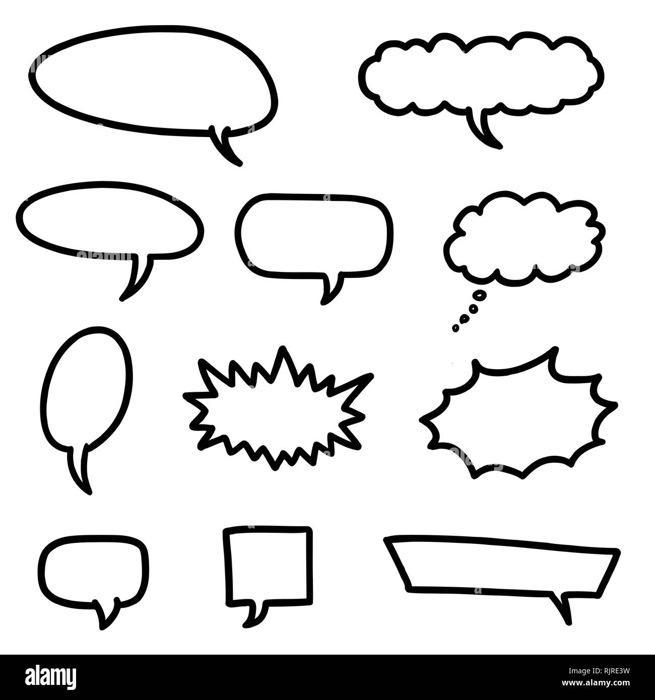 Cartoon speech bubble set - vector illustration elements Stock Vector ...