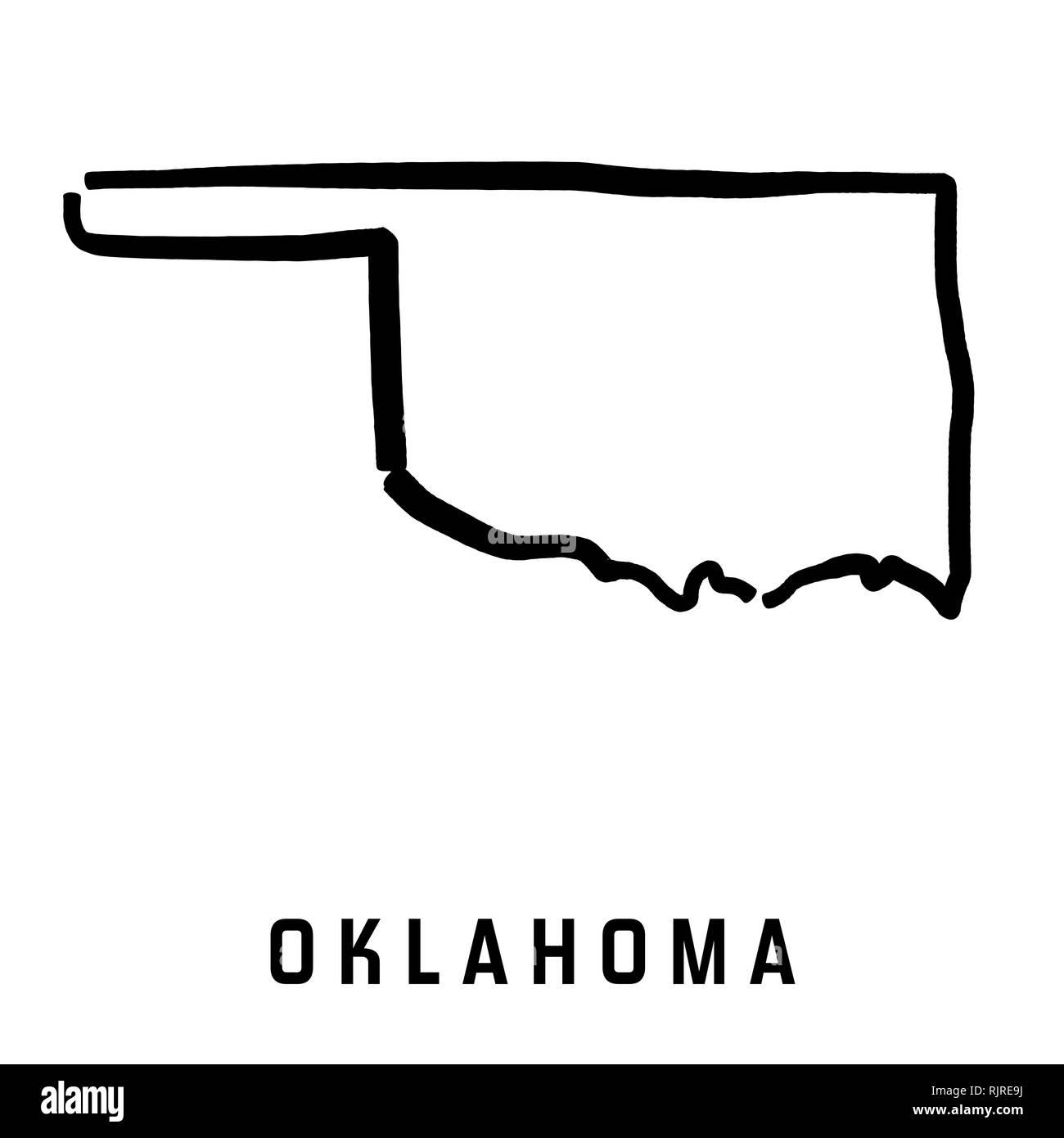 Oklahoma simple logo. State map outline - smooth simplified US state ... Oklahoma simple logo. State map outline - smooth simplified US state ...
