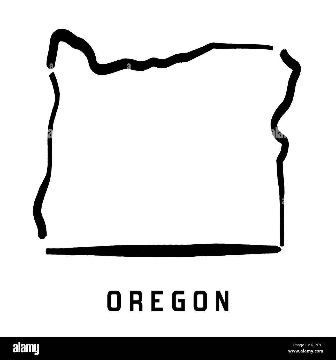 Oregon simple logo. State map outline - smooth simplified US state ...