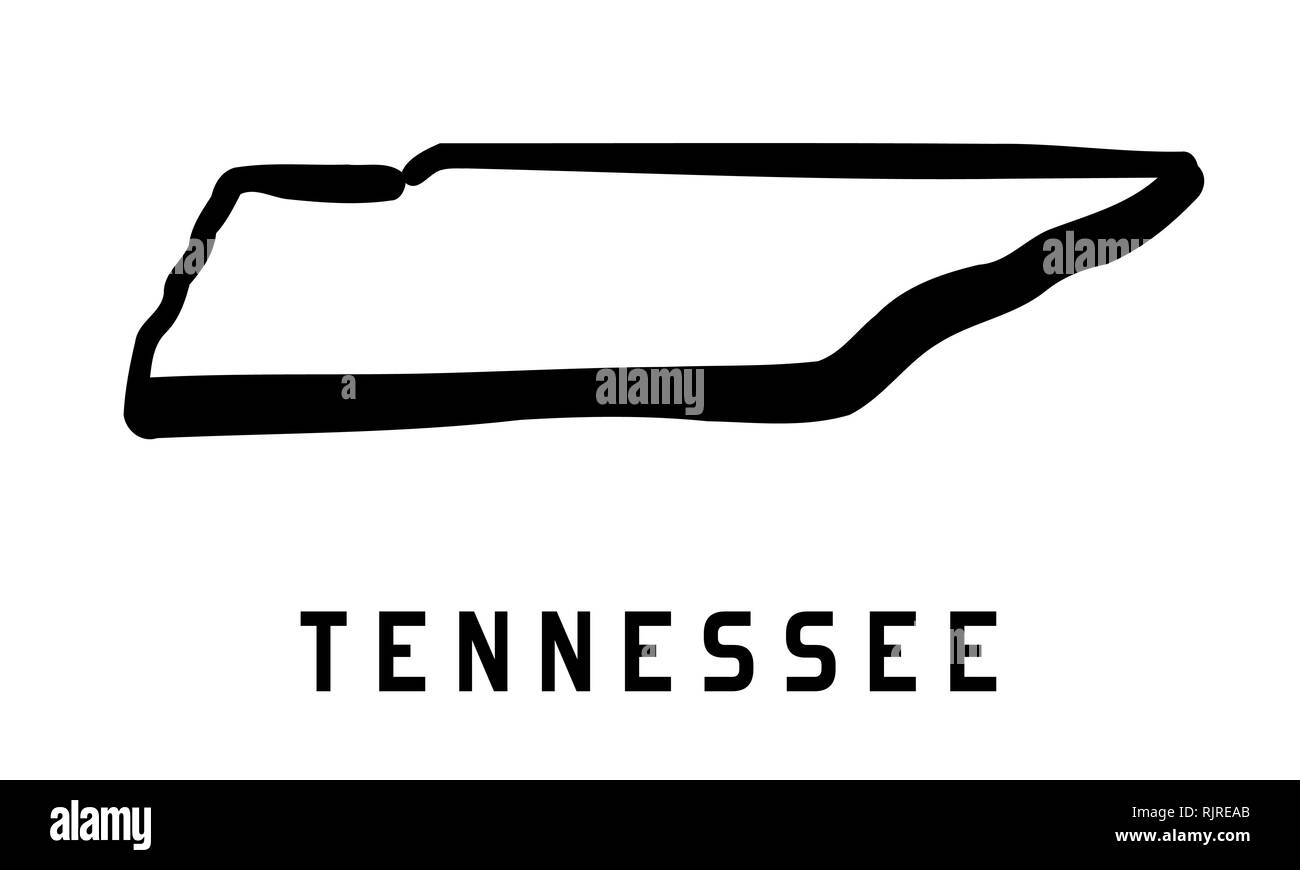 Tennessee simple logo. State map outline - smooth simplified US state ...