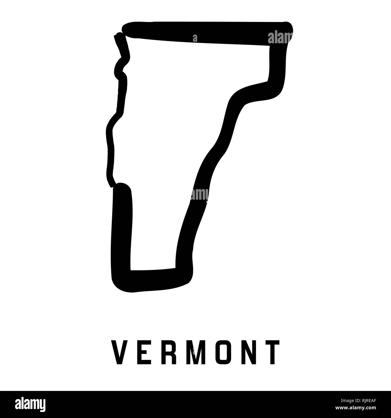 Vermont simple logo. State map outline - smooth simplified US state ...