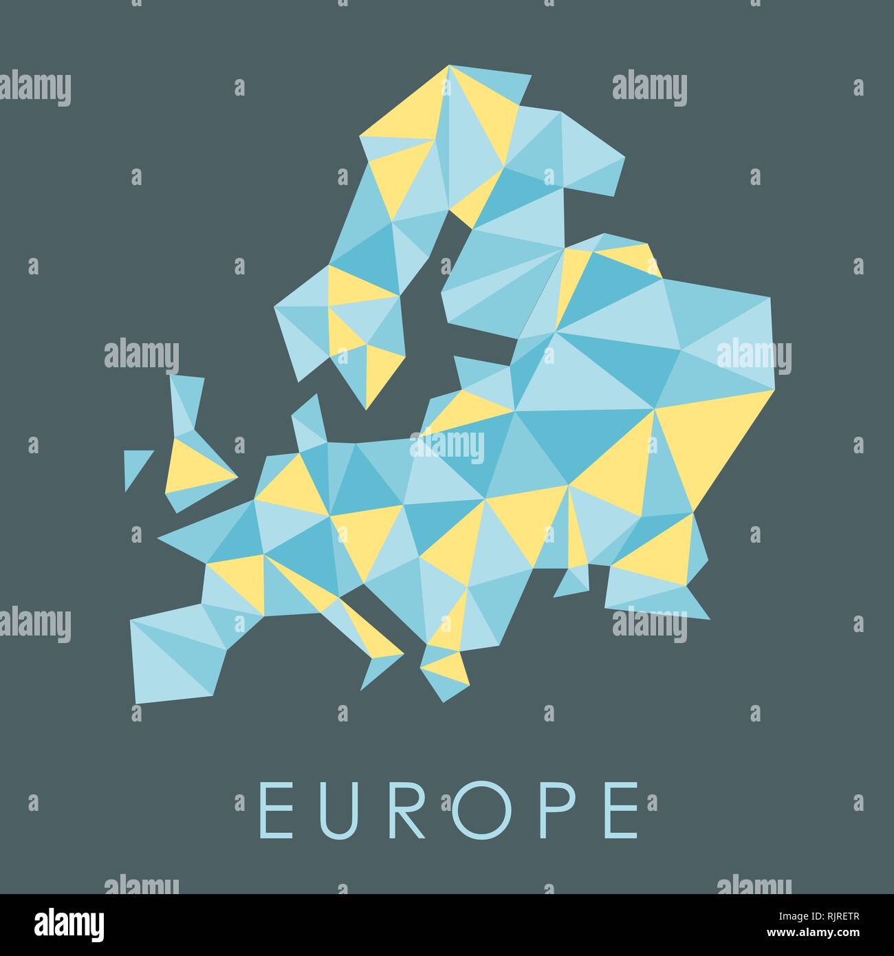 Europe low poly map vector - geometric style illustration Stock Vector ...