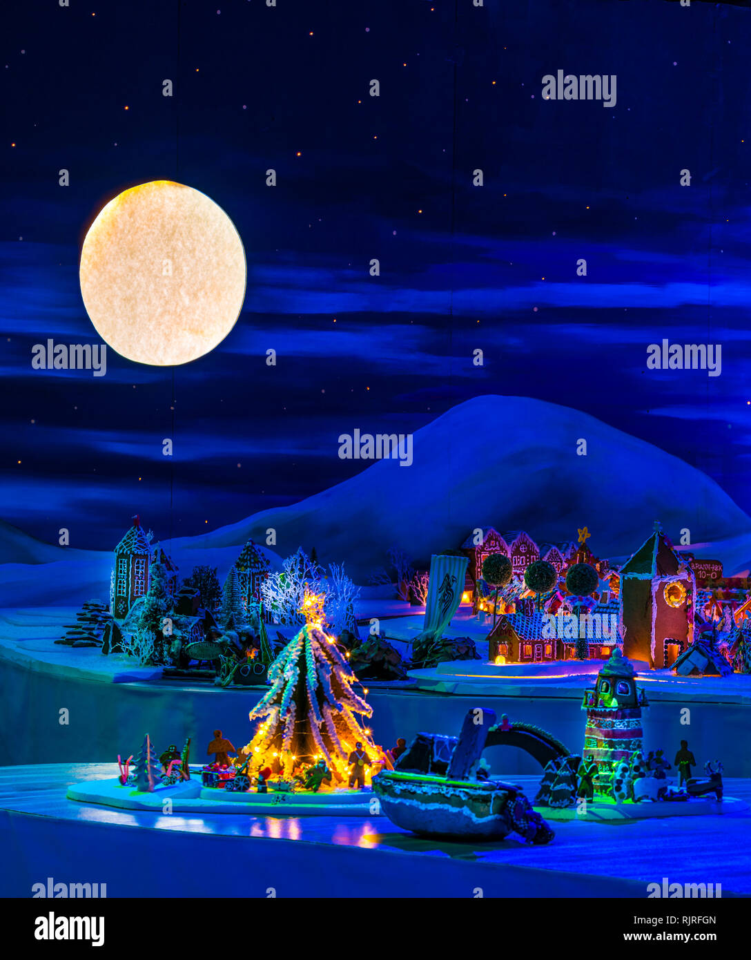 The Gingerbread city in Bergen, the largest in the world Stock Photo ...