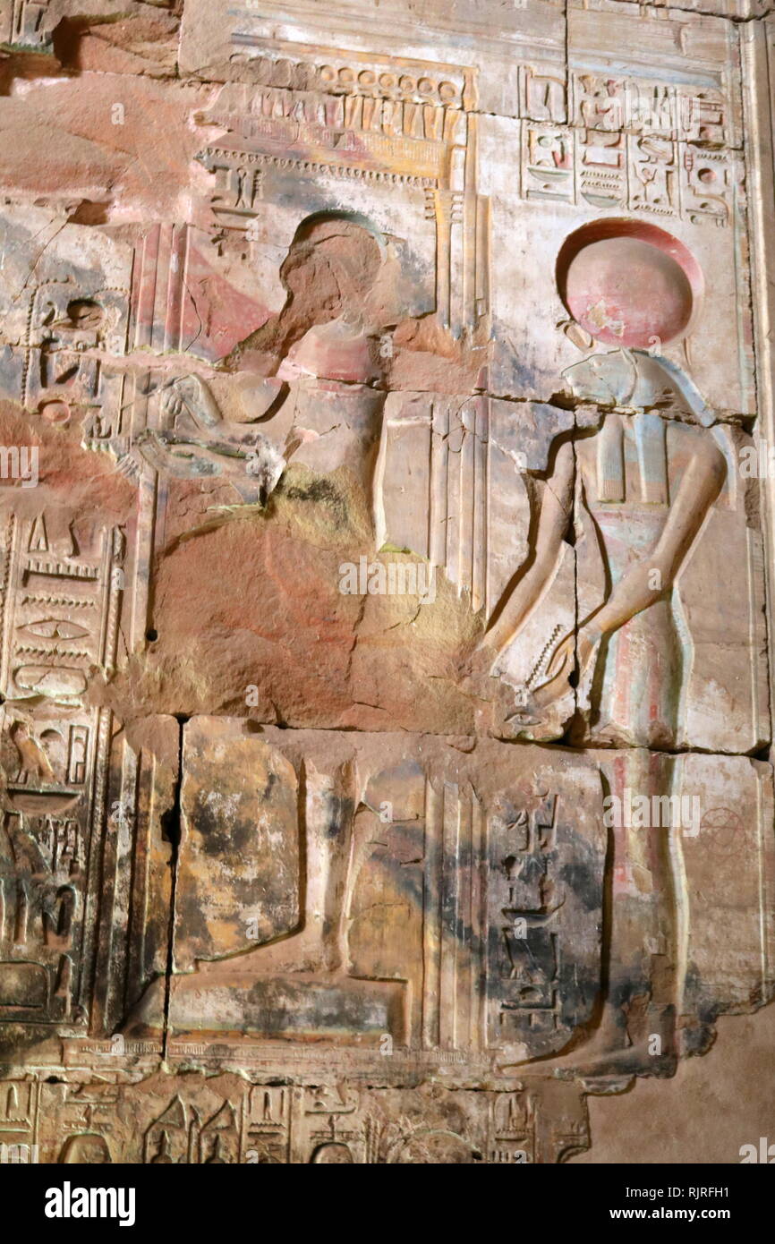 Abydos, one of the oldest cities of ancient Egypt; God Ptah and goddess ...