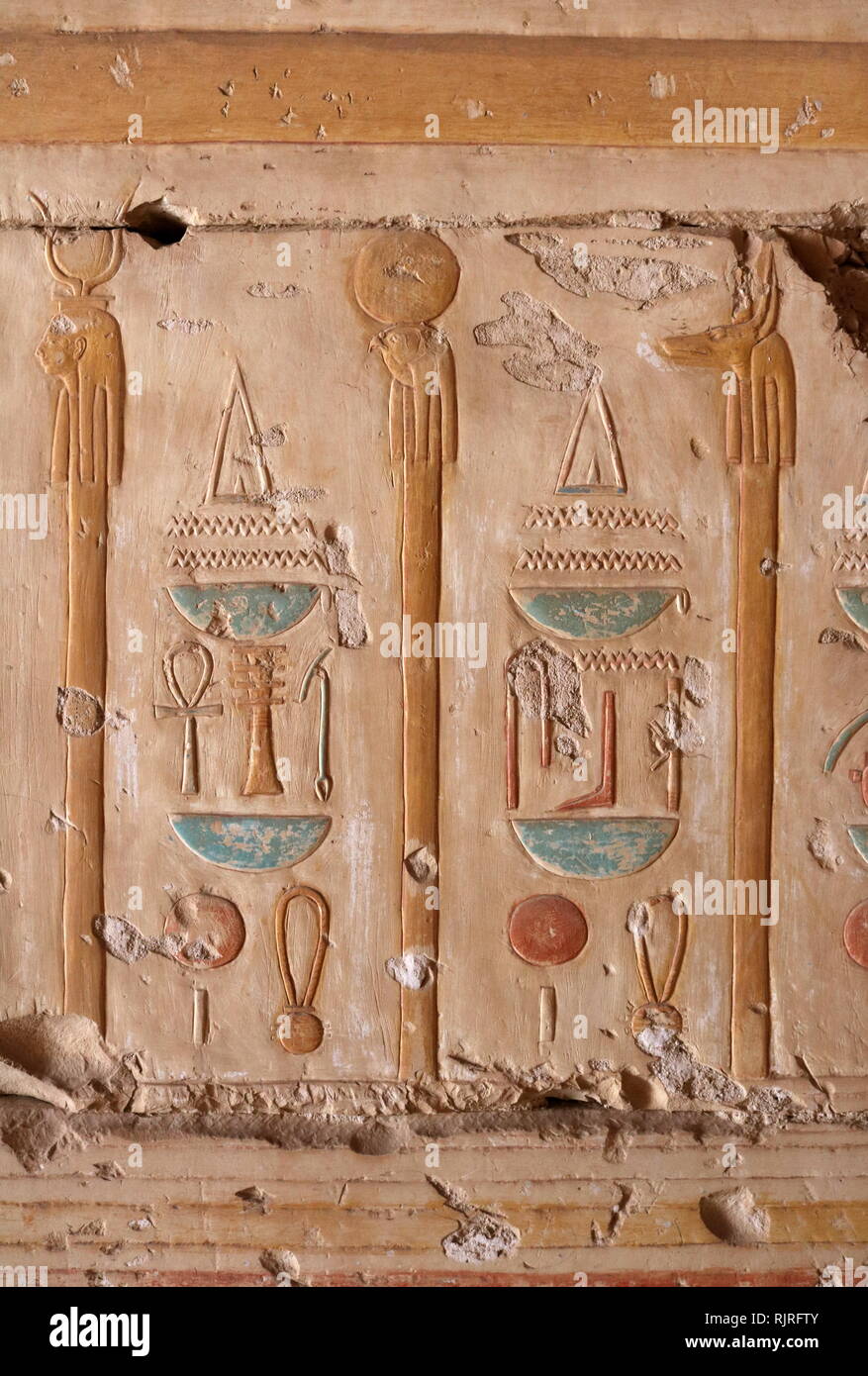 Abydos, one of the oldest cities of ancient Egypt; Hieroglyphic texts ...